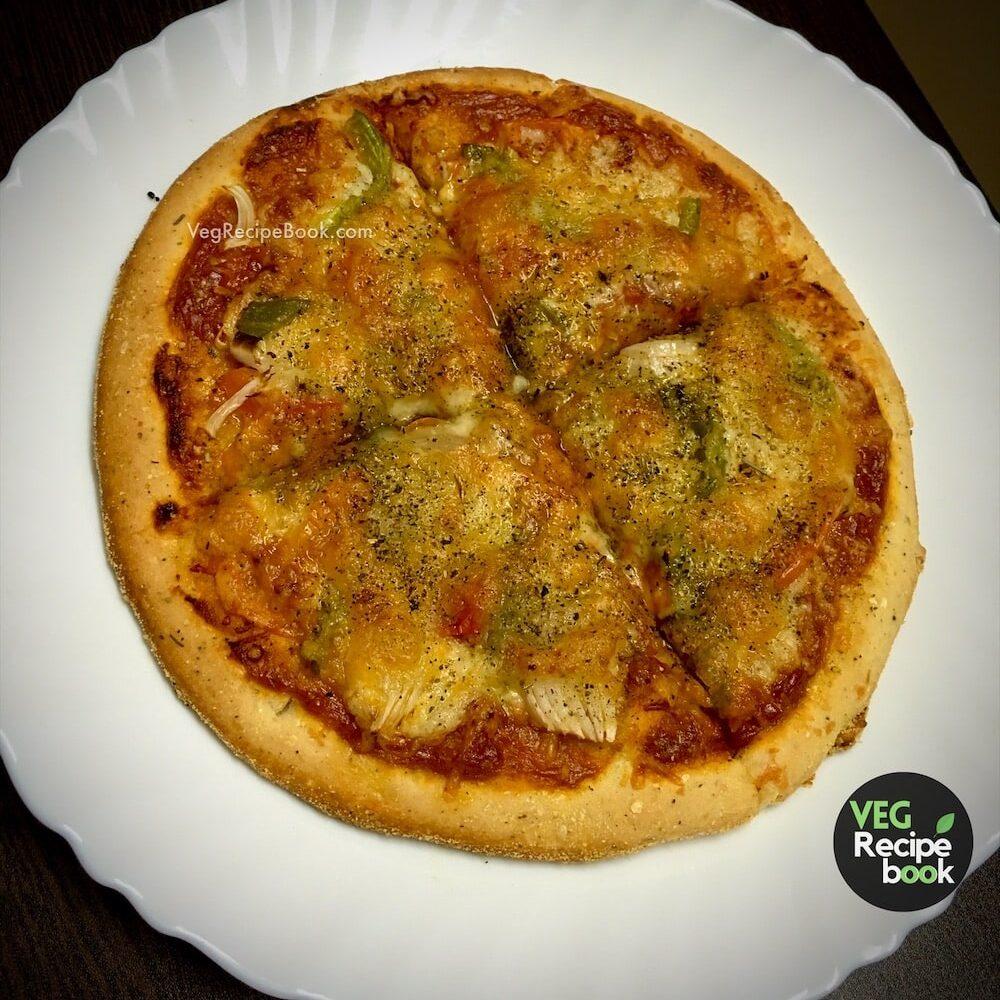 Dominos Veg Pizza Recipe | Vegetable Pizza - The Garus Kitchen