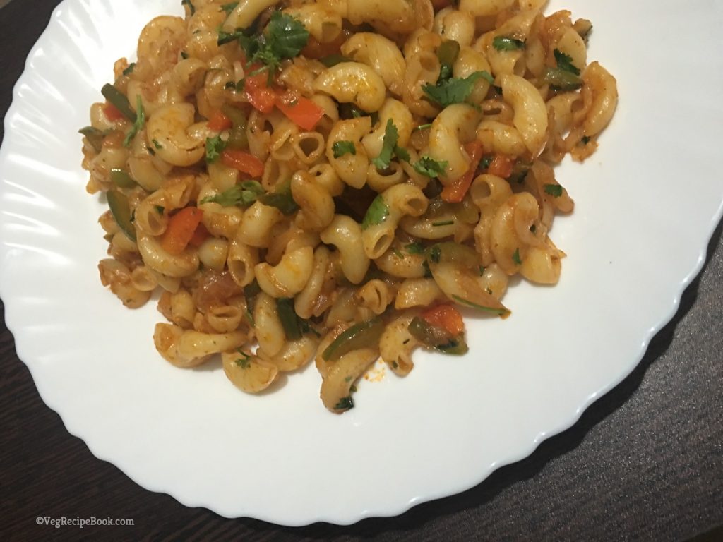 Indian style veg macaroni pasta recipe - The Garus Kitchen
